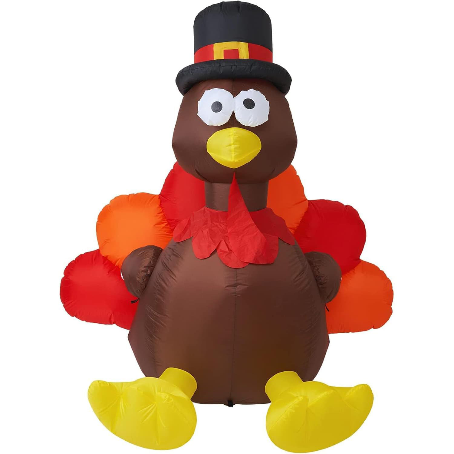 One Allium Way® 6FT Thanksgiving Inflatable Turkey with Pilgrim Hat ...