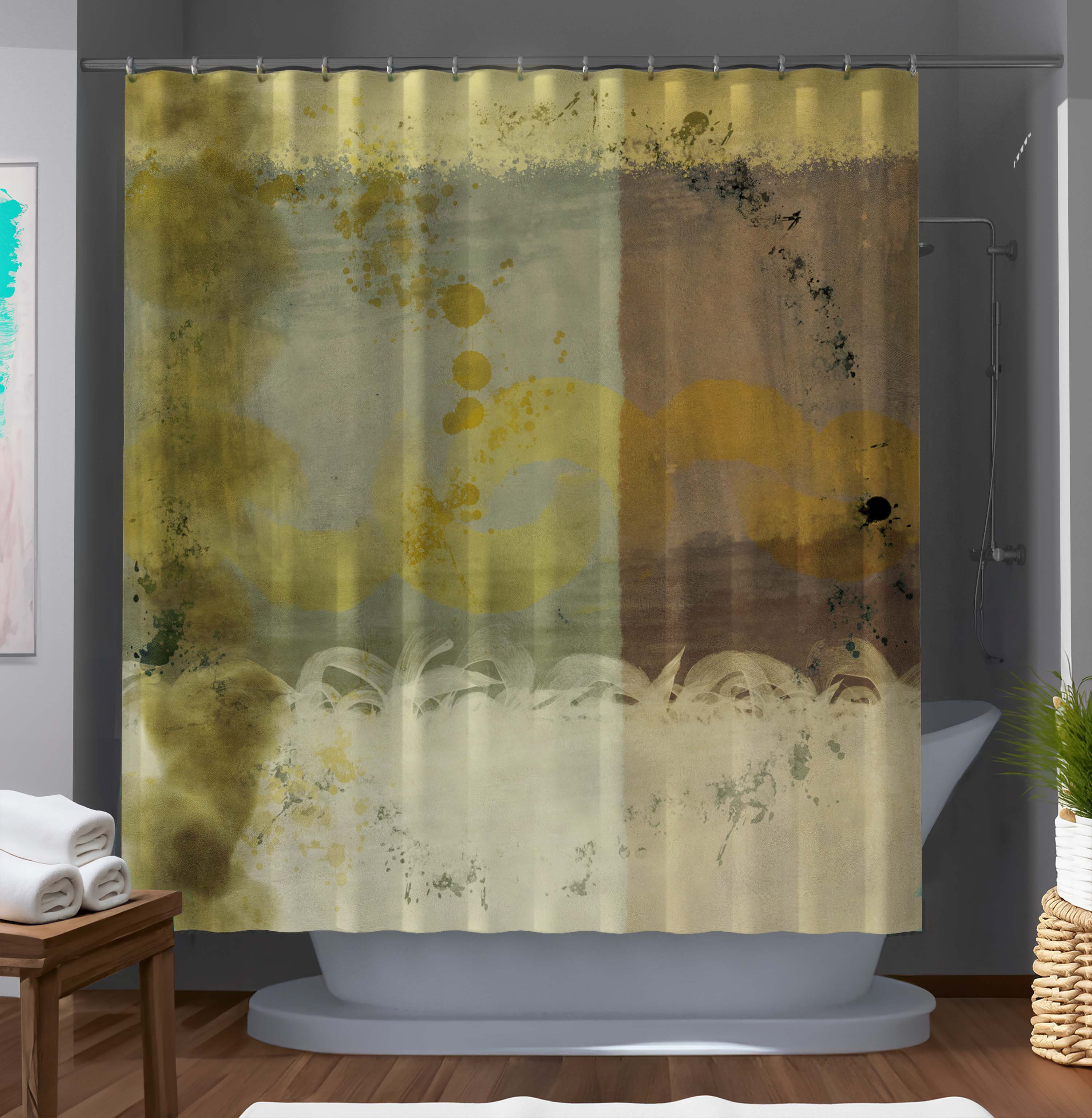East Urban Home Kayvin Abstract Shower Curtain | Wayfair