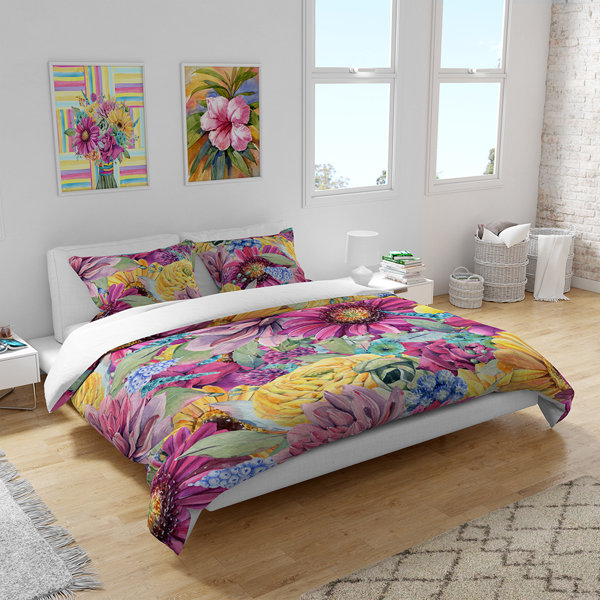 Folk N Funky Bedding Sets Twill Floral Duvet Cover & Insert Set ...