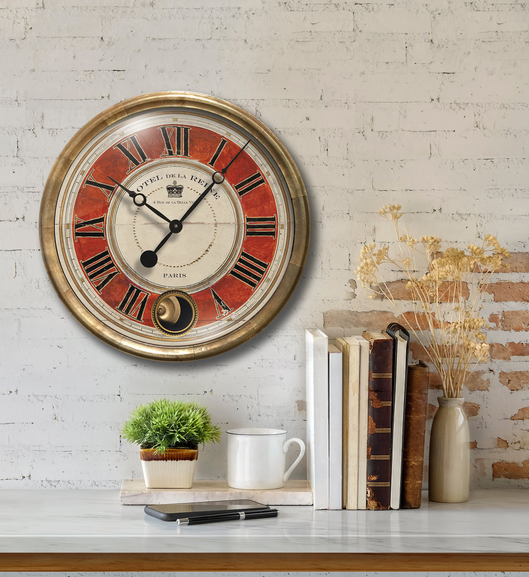 TRADEMARK TIME Hotel De La Reine 14.5" Wall Clock & Reviews | Wayfair