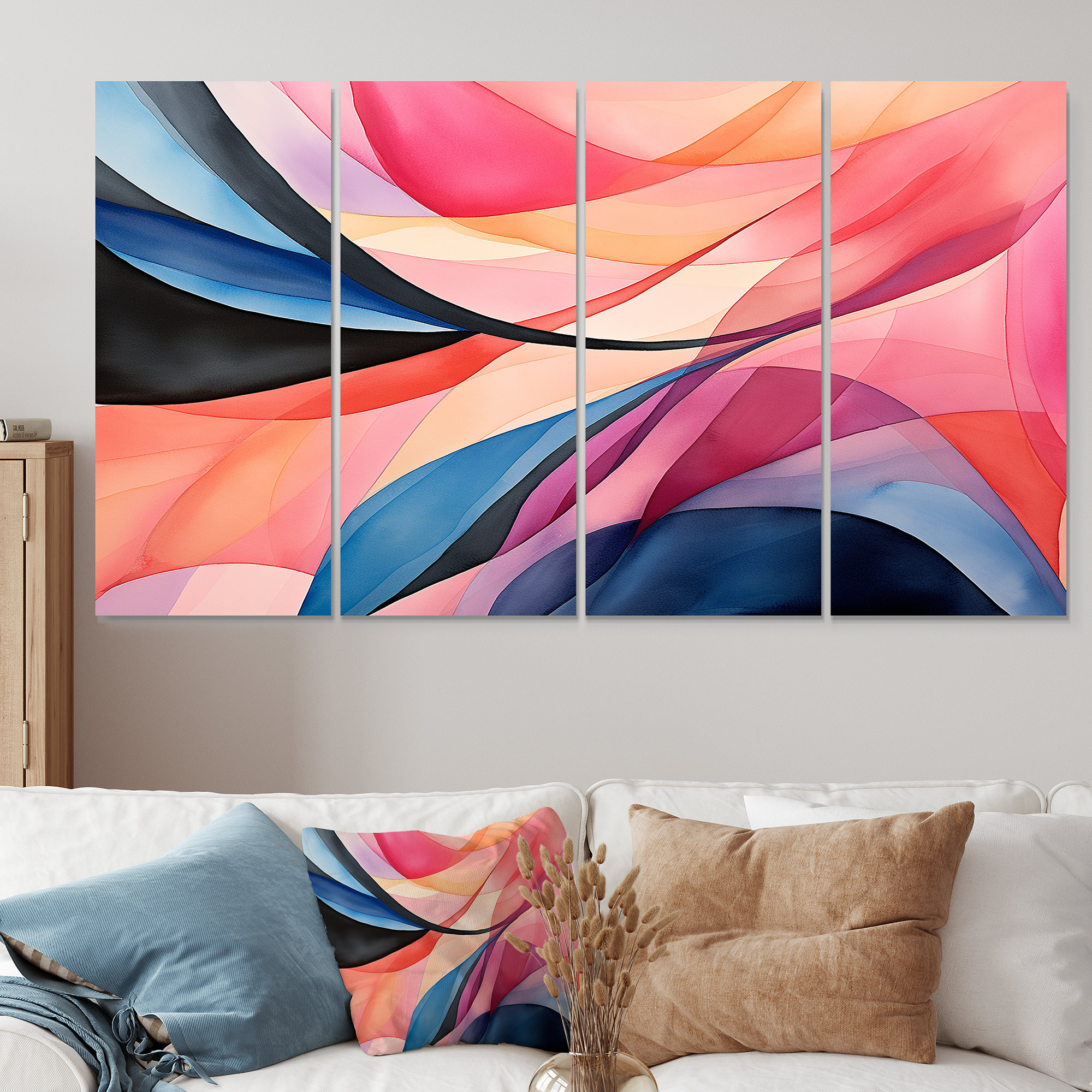 Ivy Bronx Geometric Soft Colors Patterns V - Abstract Geometric 4 Piece ...