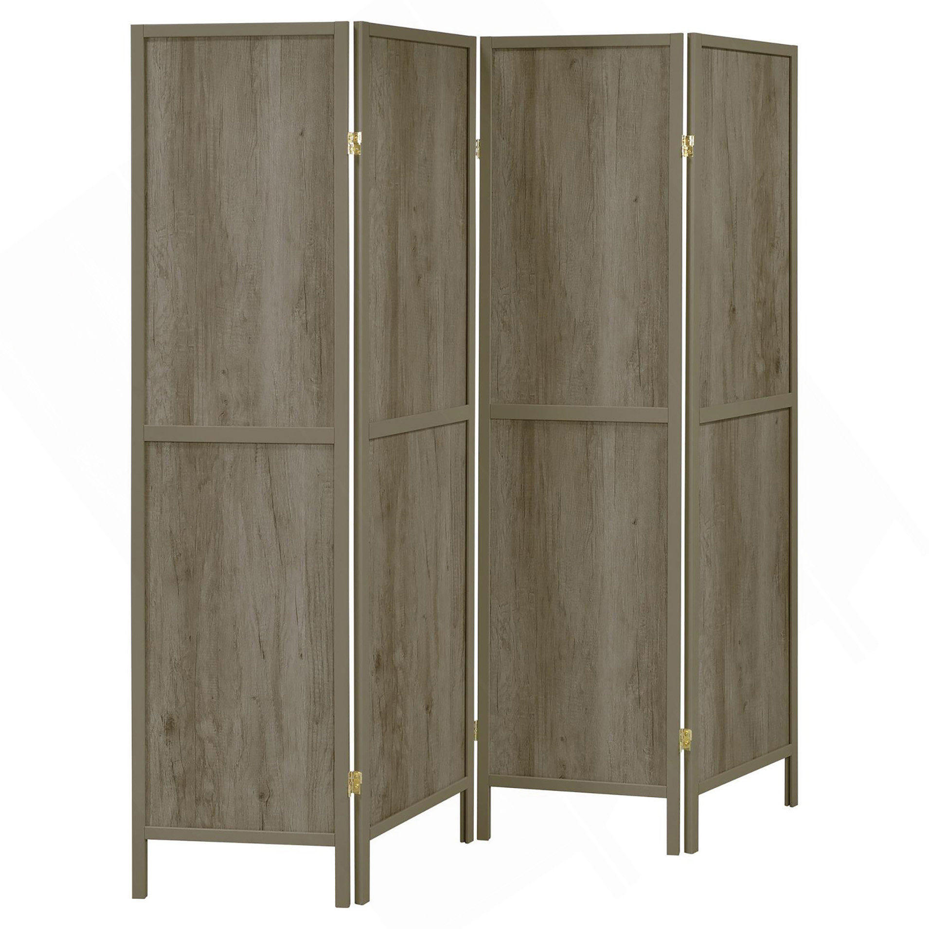 Latitude Run® Grey Driftwood And Light Grey 4-Panel Folding Screen ...