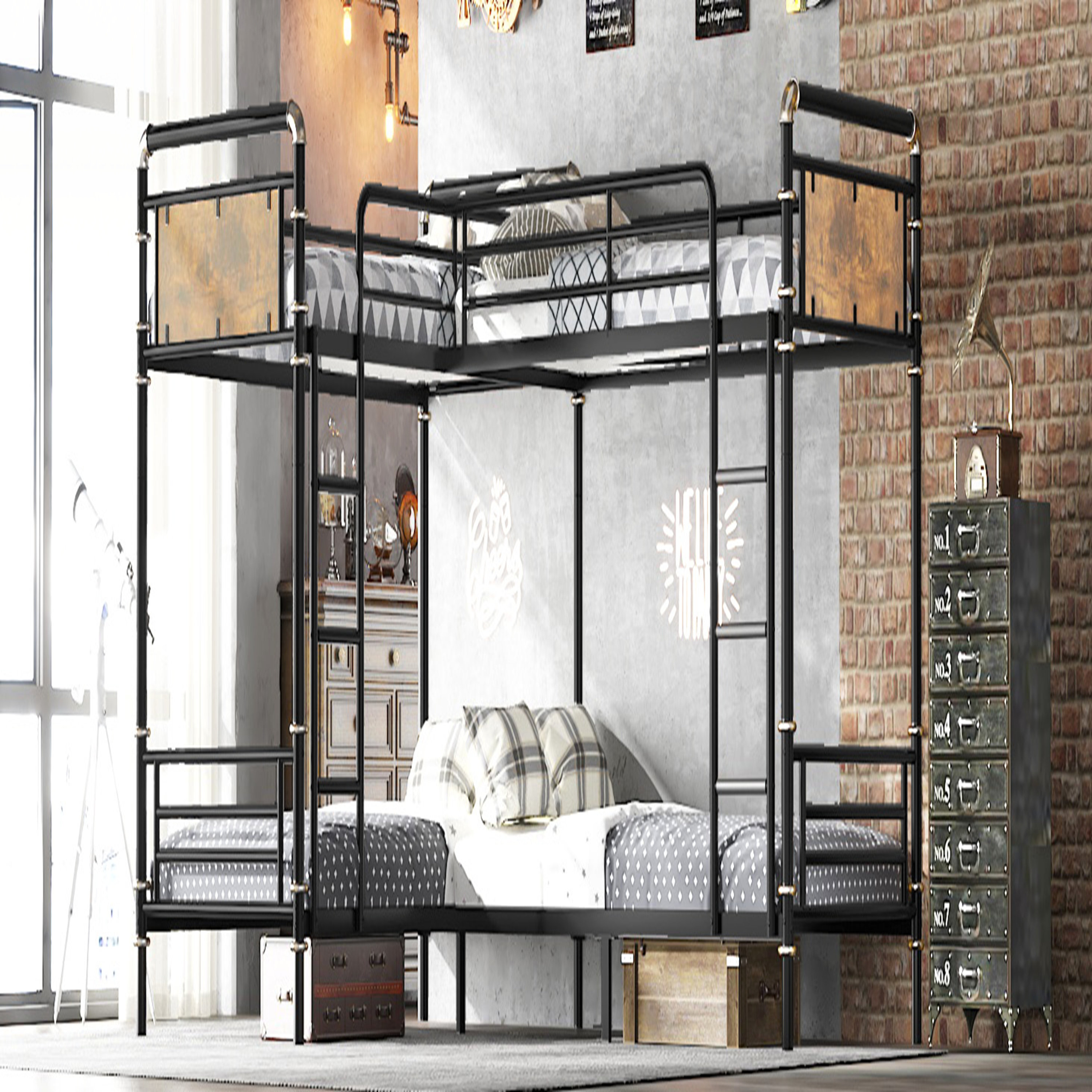 Mason & Marbles Versatile Heavy Duty Metal Bunk Bed for Kids, Space ...