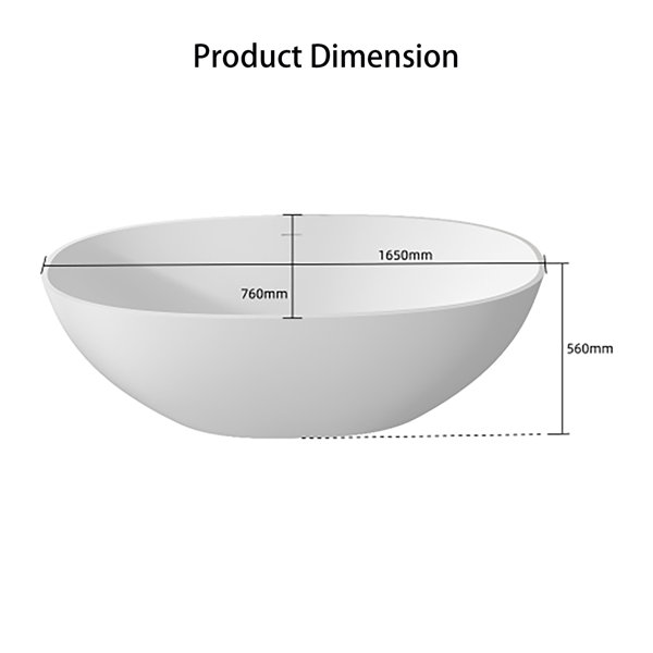 Homein 63'' x 29.5'' Freestanding Soaking Solid Surface Bathtub | Wayfair