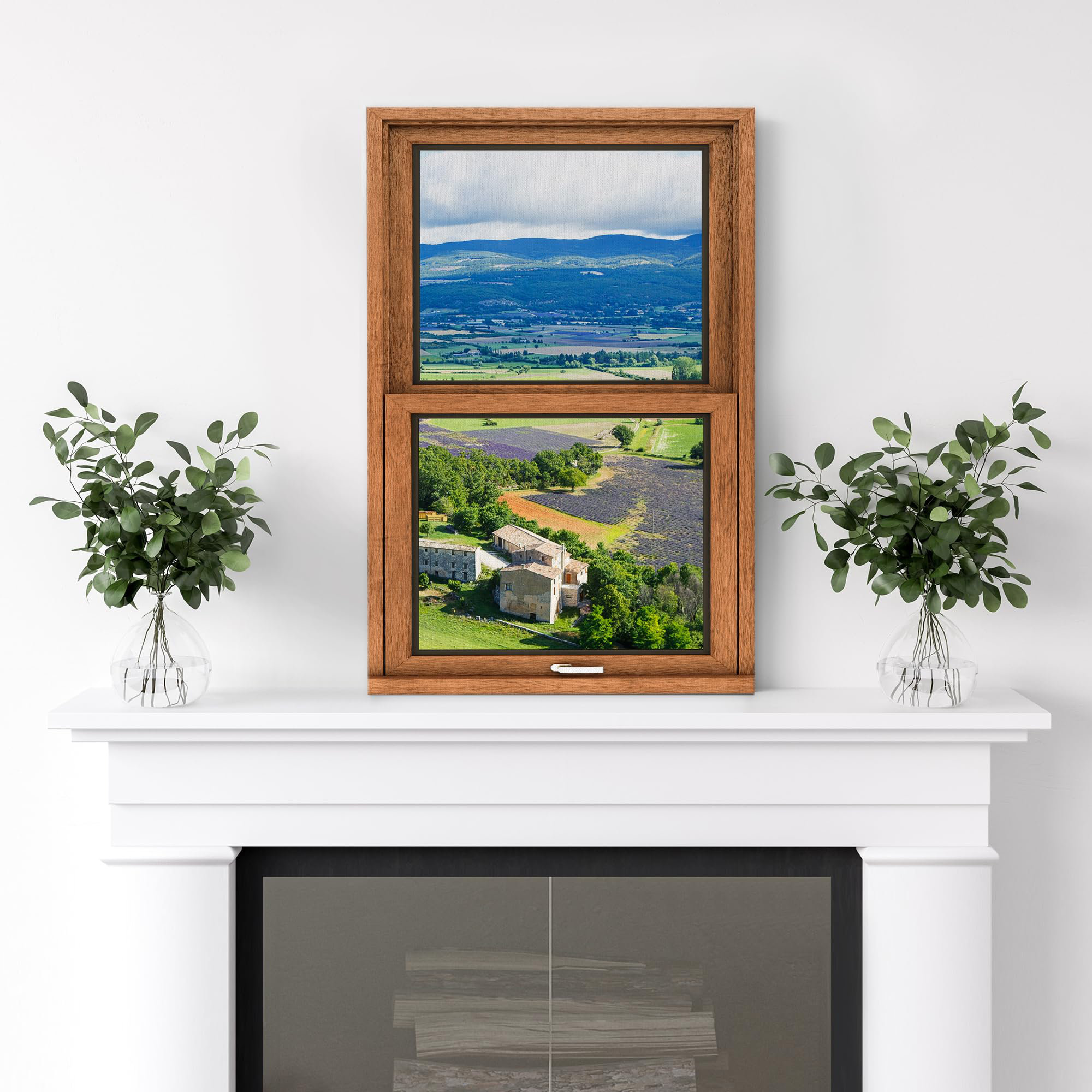 IDEA4WALL " Window View European Mountain Range Valley Countryside ...