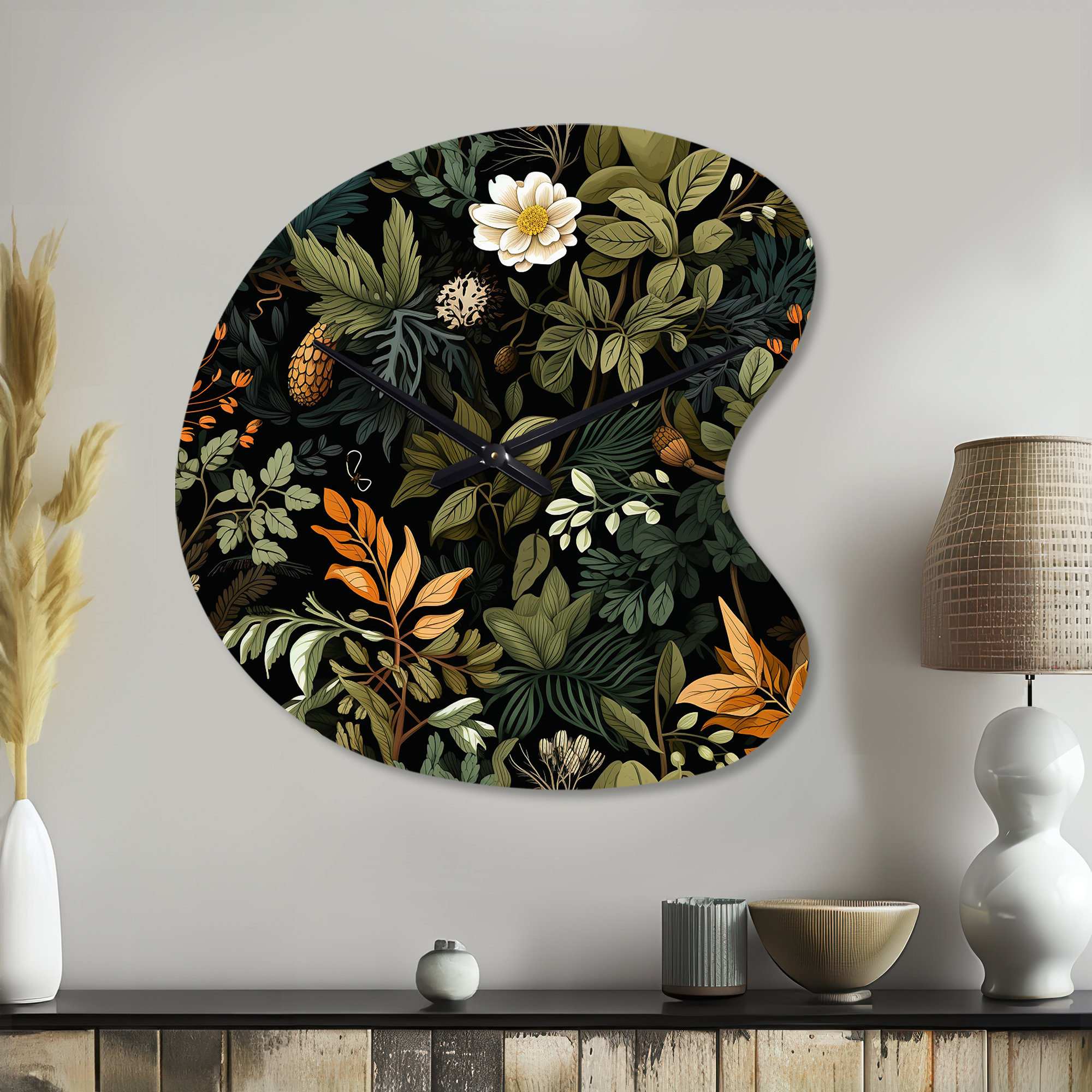 Design Art Rustic Wilderness Cottage Charm - Drop Shape Unique Floral ...