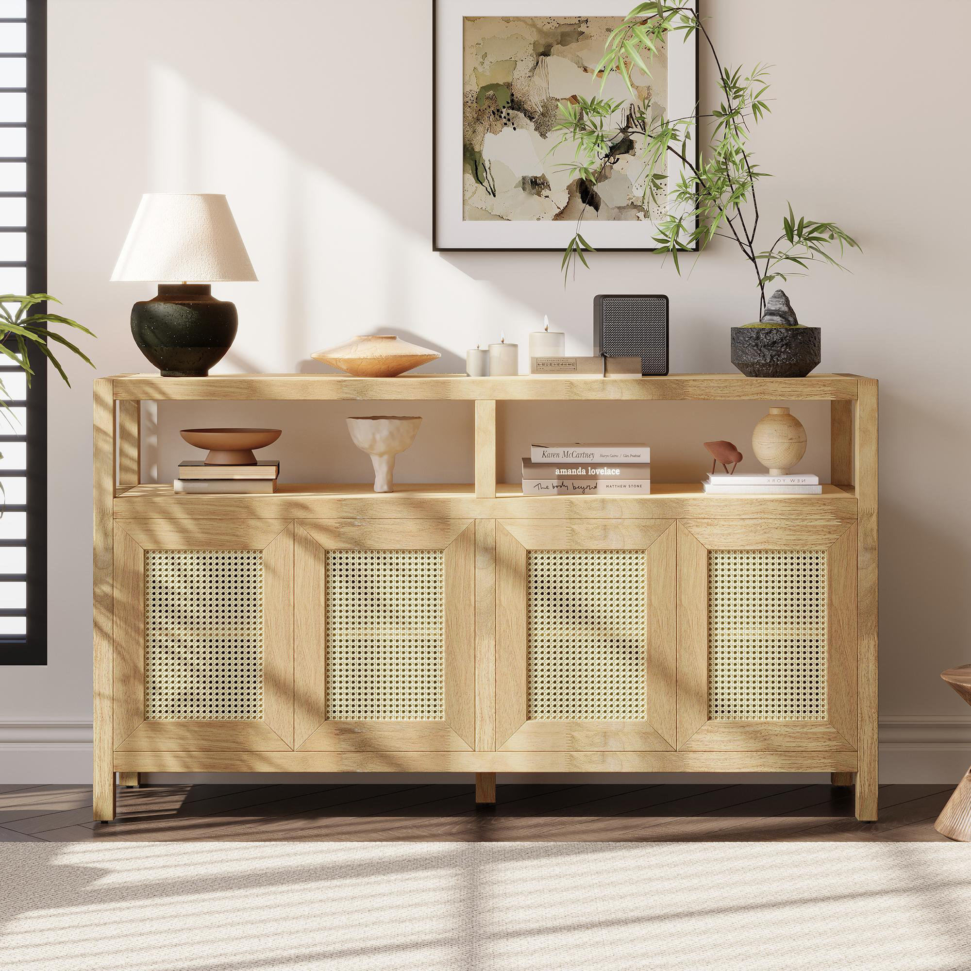 Latitude Run® Bohemian Style Rattan Buffet Storage Cabinet | Wayfair