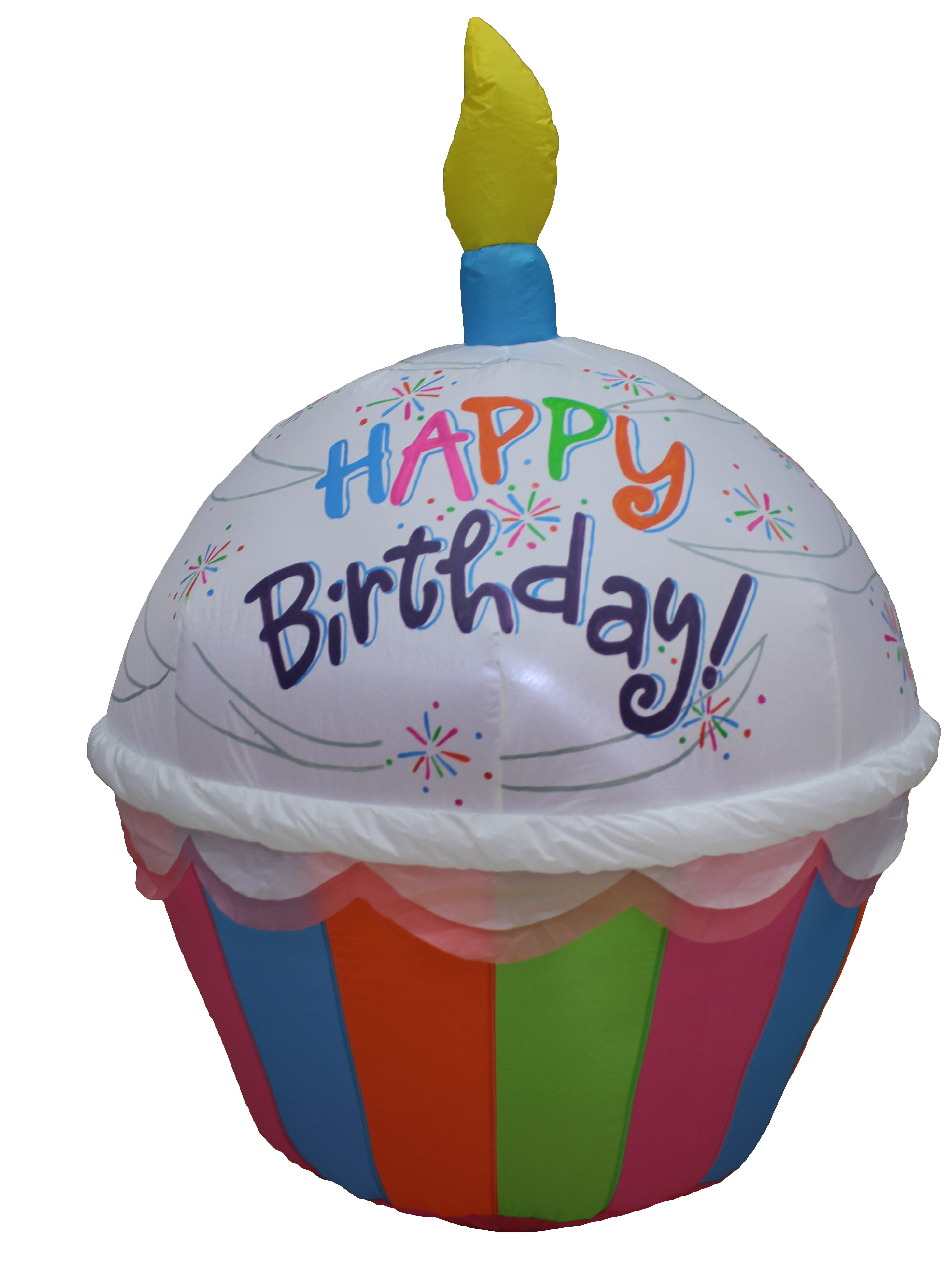 The Party Aisle™ 4 Foot Tall Cute Happy Birthday Inflatable Cupcake ...