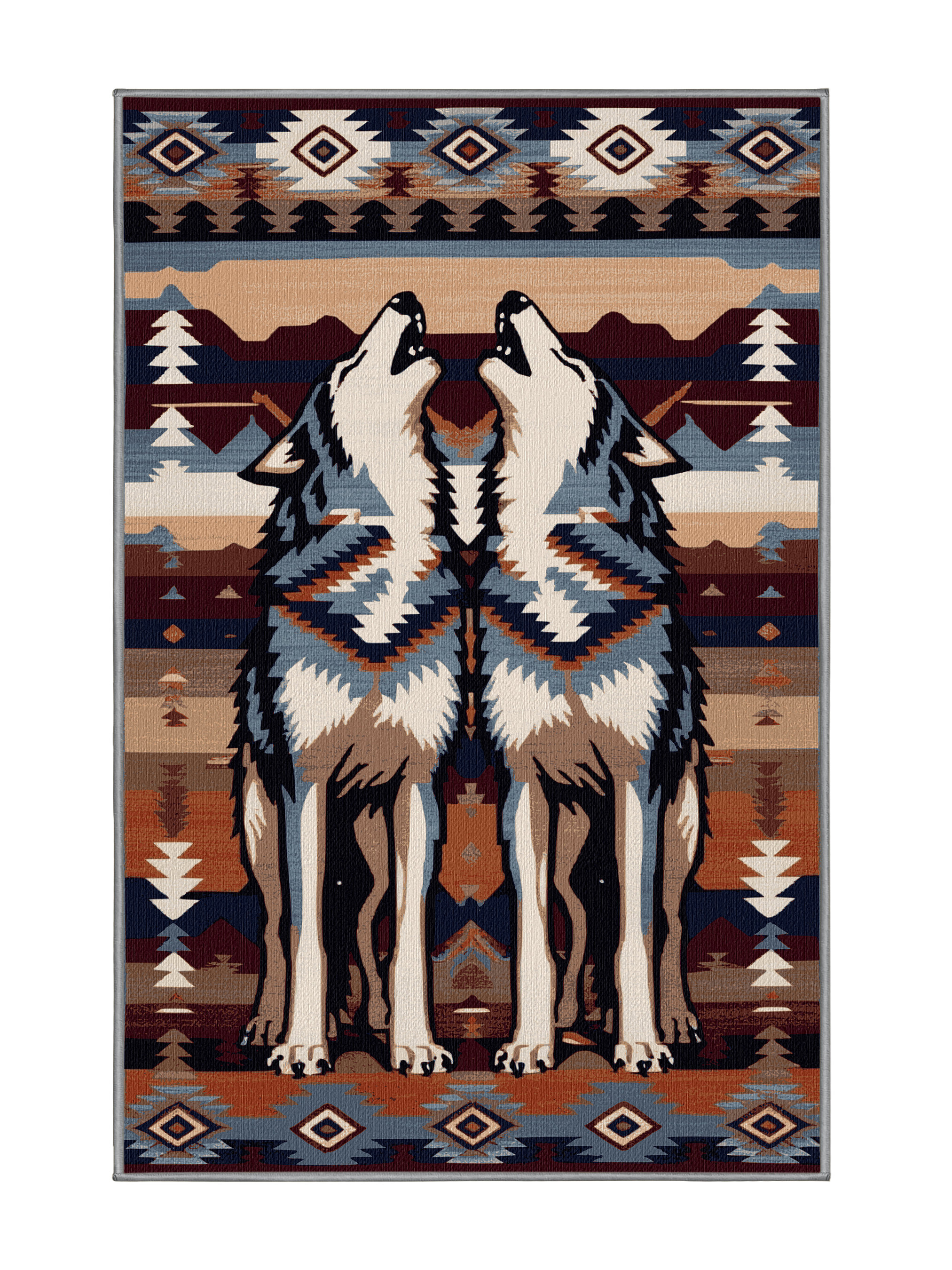 Foundry Select Washable Wolf Inspired Southwestern Area Rug | Wayfair