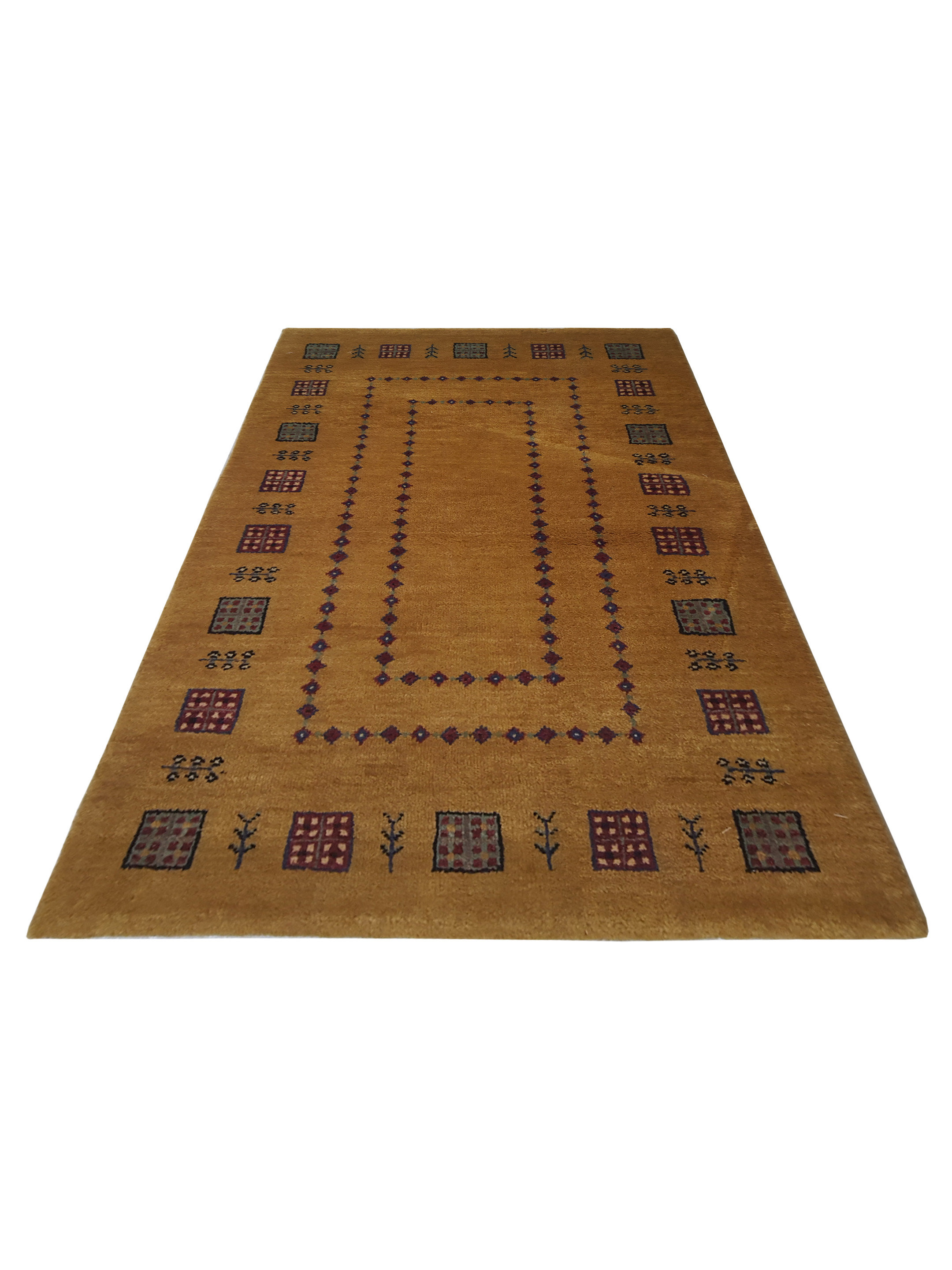 Isabelline Howerton Hand Knotted Tribal 2x3 Wool Area Rug in Gold | Wayfair
