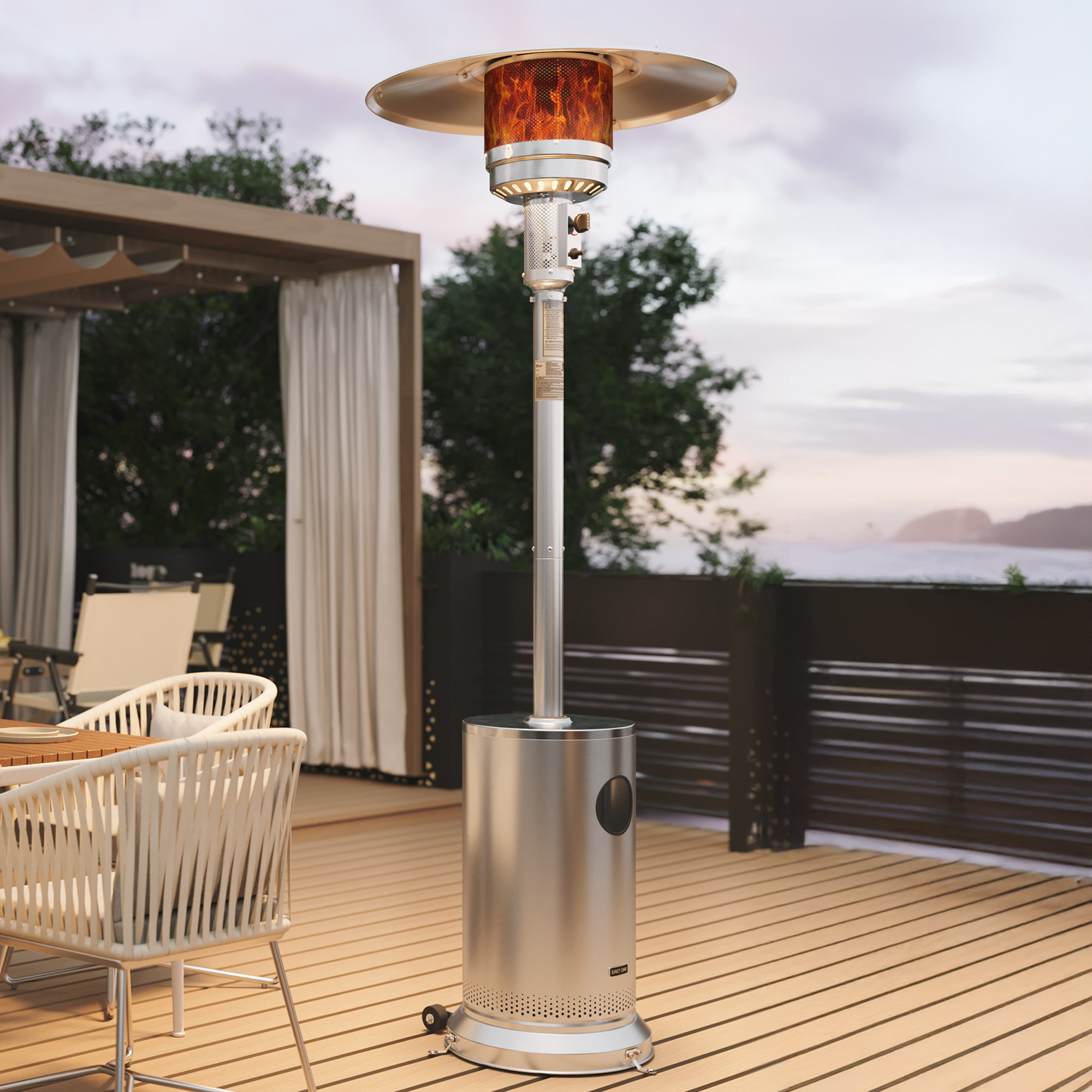 EAST OAK 48,000 BTU Patio Heater for Outdoor Use With Round Table ...