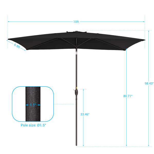 Freeport Park® Brianna 120'' x 78'' Rectangular Market Umbrella ...