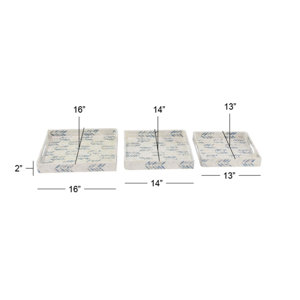 Dakota Fields Jason Modern Rectangular Shell Inlaid Wood 3 Piece Vanity ...