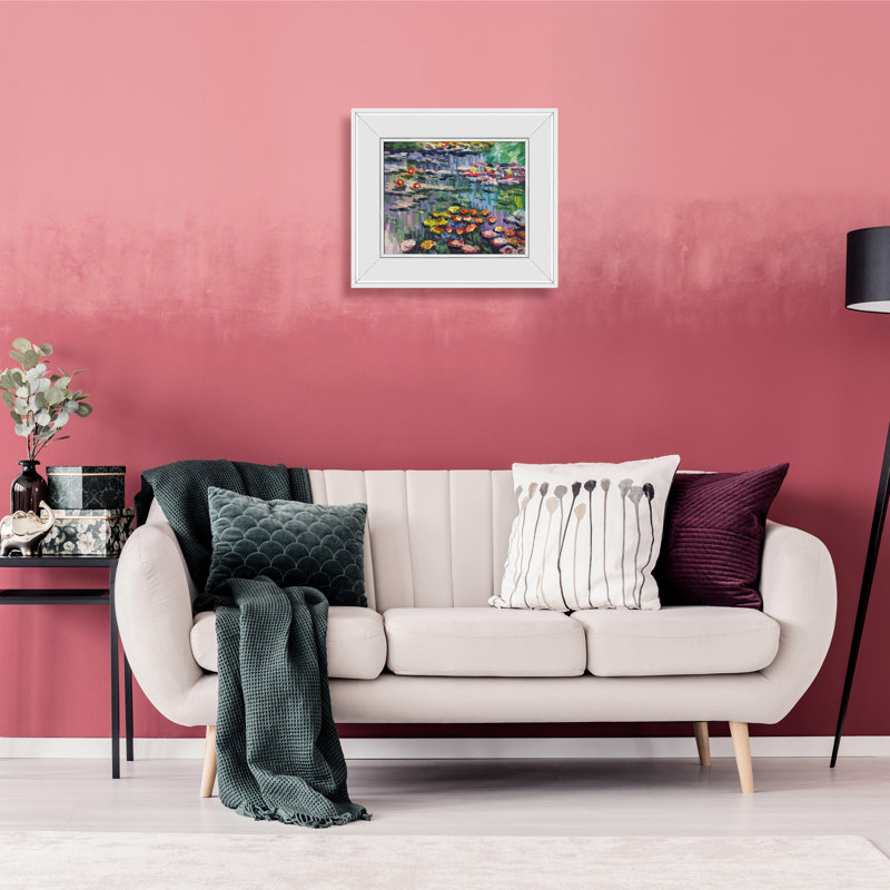 Vault W Artwork Water Lilies (pink) Framed On Canvas by Claude Monet ...