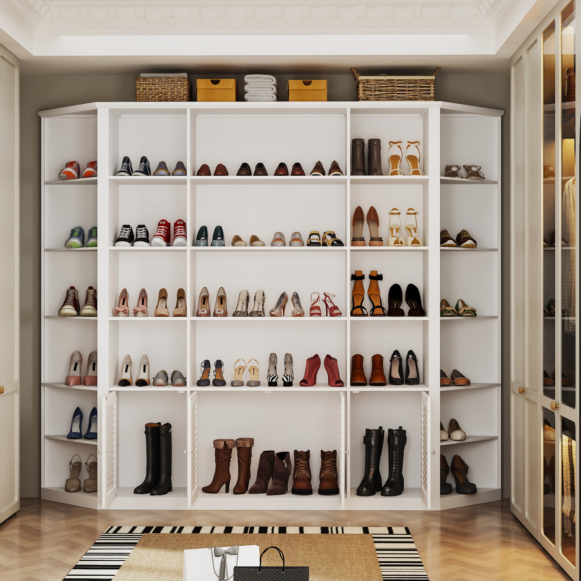 Metaoutdoors 3-Piece Corner Shoe Storage With 4 Doors - Wayfair Canada