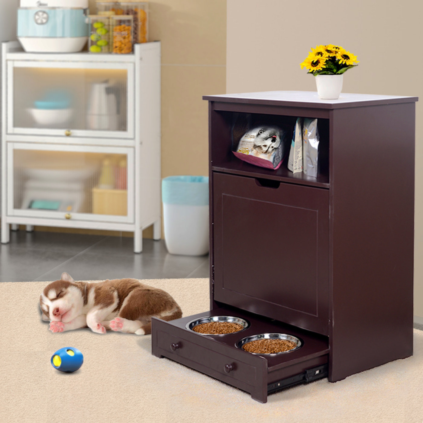 Tucker Murphy Pet™ Pet Feeder Station With Storage,Made Of MDF And ...