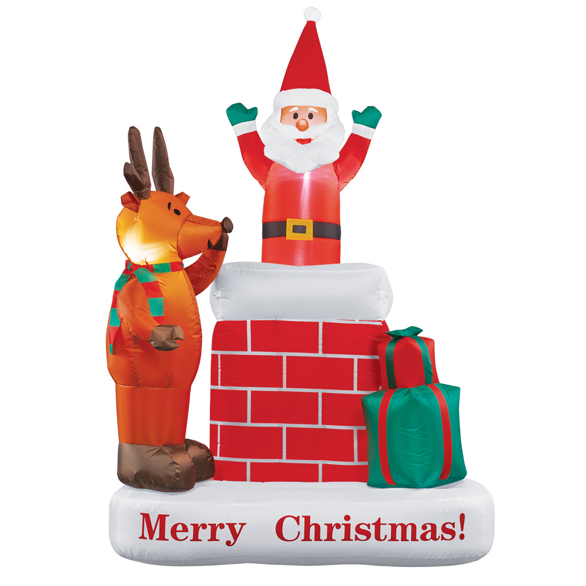 The Holiday Aisle® 6-Foot Santa Chimney Moving Christmas Outdoor ...