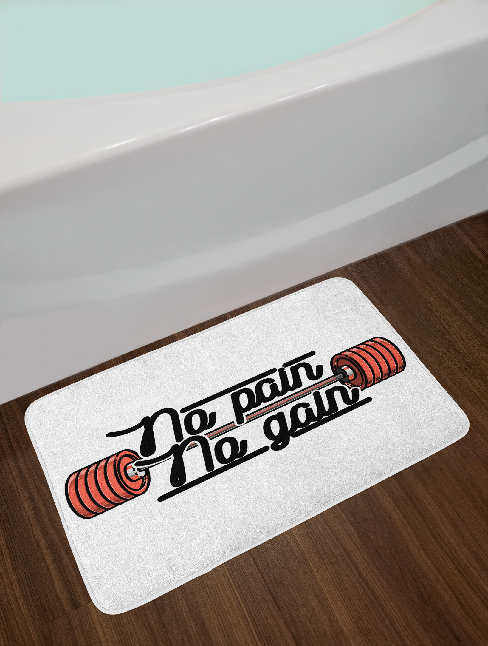 East Urban Home Fitness No Pain No Gain Emblem Design Barbells ...