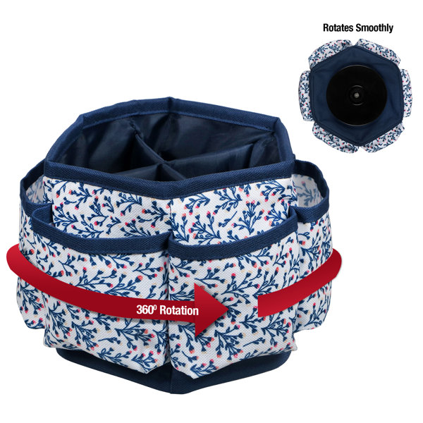 SINGER Sewing Storage Organizer Desktop Spinner, Navy Floral Print ...