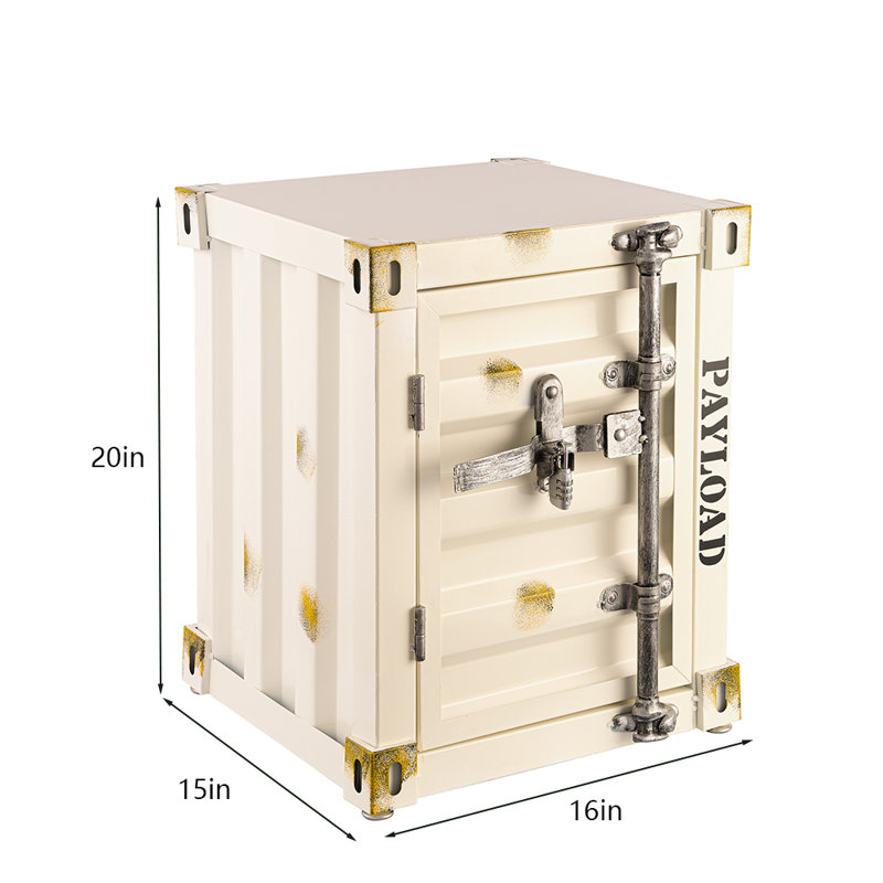 Williston Forge Jearldean Industrial Iron Retro Style Container Side ...