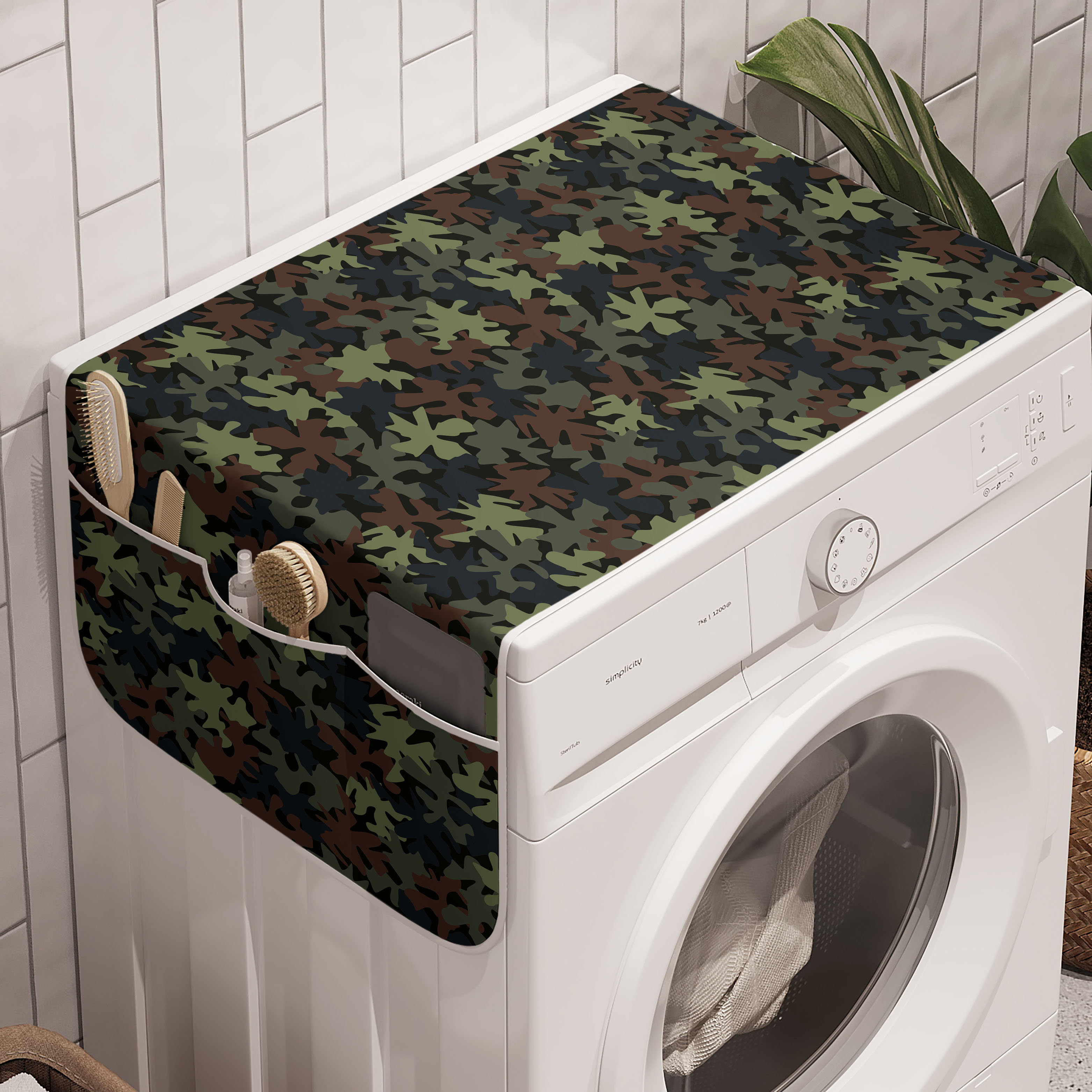 East Urban Home Olive Green Washing Machine Organizer Pack of 2 47" x ...