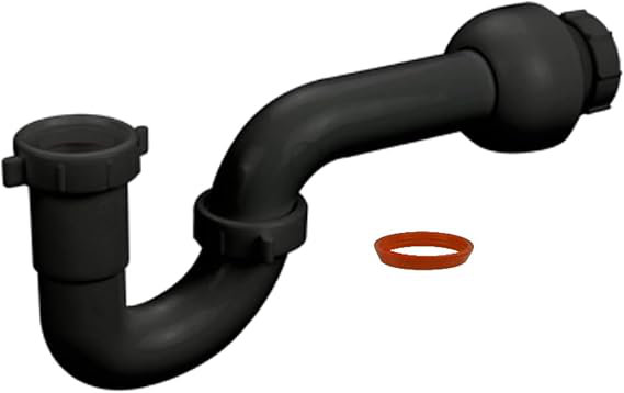 Highcraft 1-1/4" P-Trap w/ Adapter & TPR Washer for Kitchen Sink Drain ...