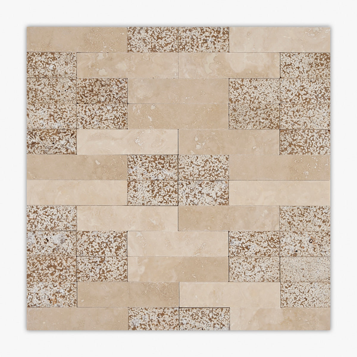 Tile Point Ivory, Noce Multi-Textured Barcelona Travertine Mosaic | Wayfair