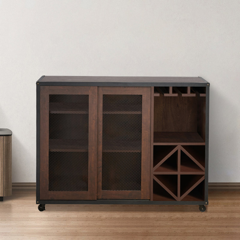 Gracie Oaks Phallen Contemporary Sliding Door Multi Storage Buffet with ...