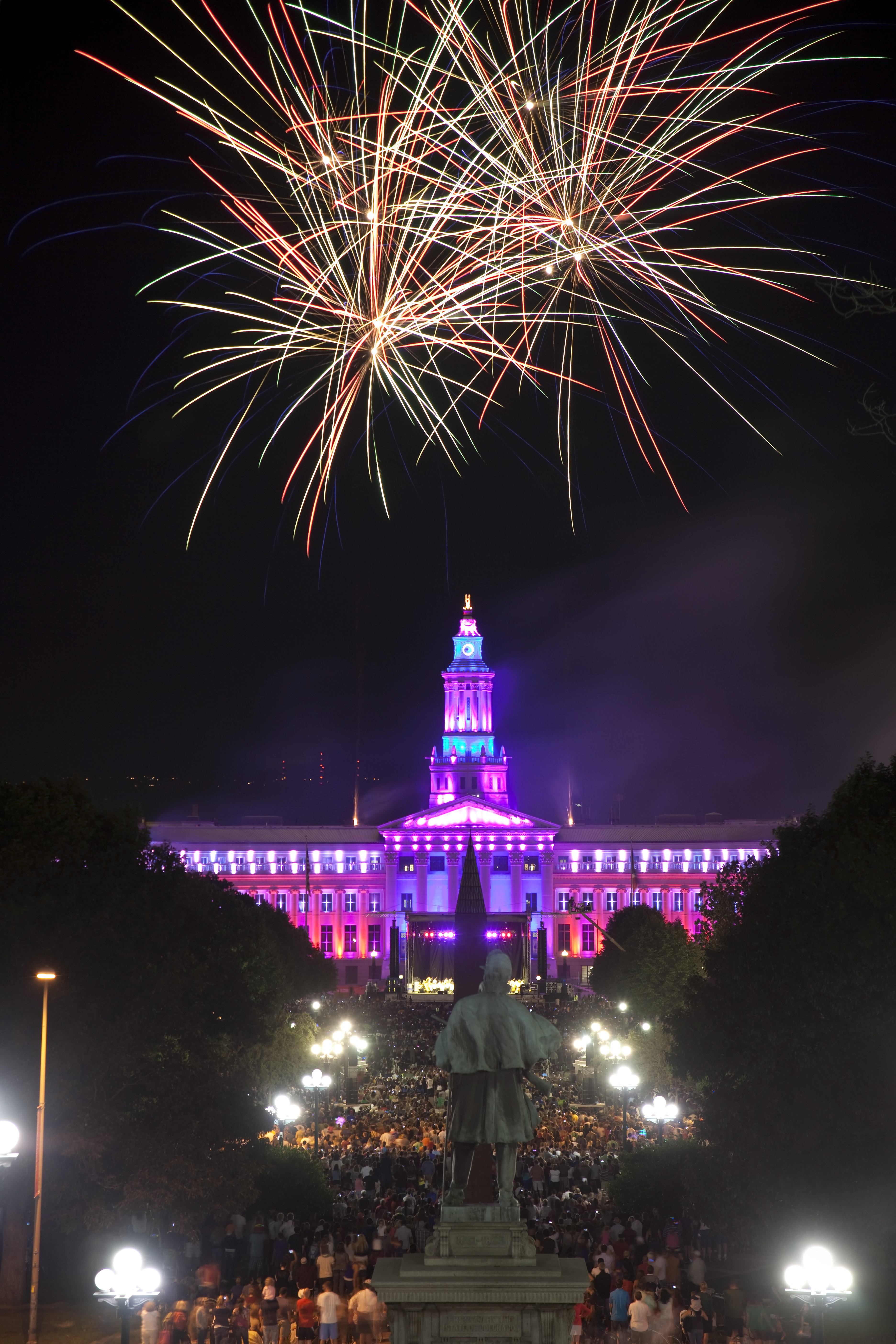 17 Stories Fireworks Celebration by Milehightraveler - Wrapped Canvas ...
