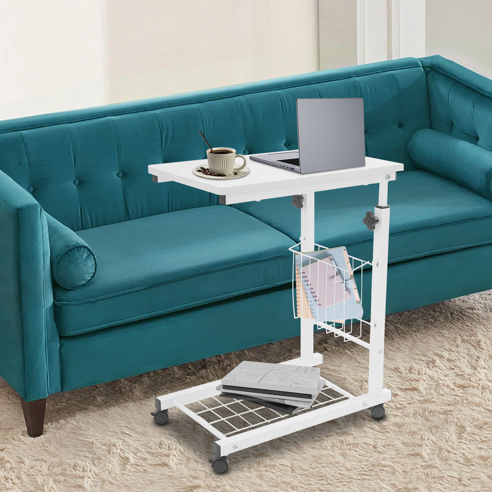 George Oliver Bed Side Table Standalone Table Height Adjustable Side ...