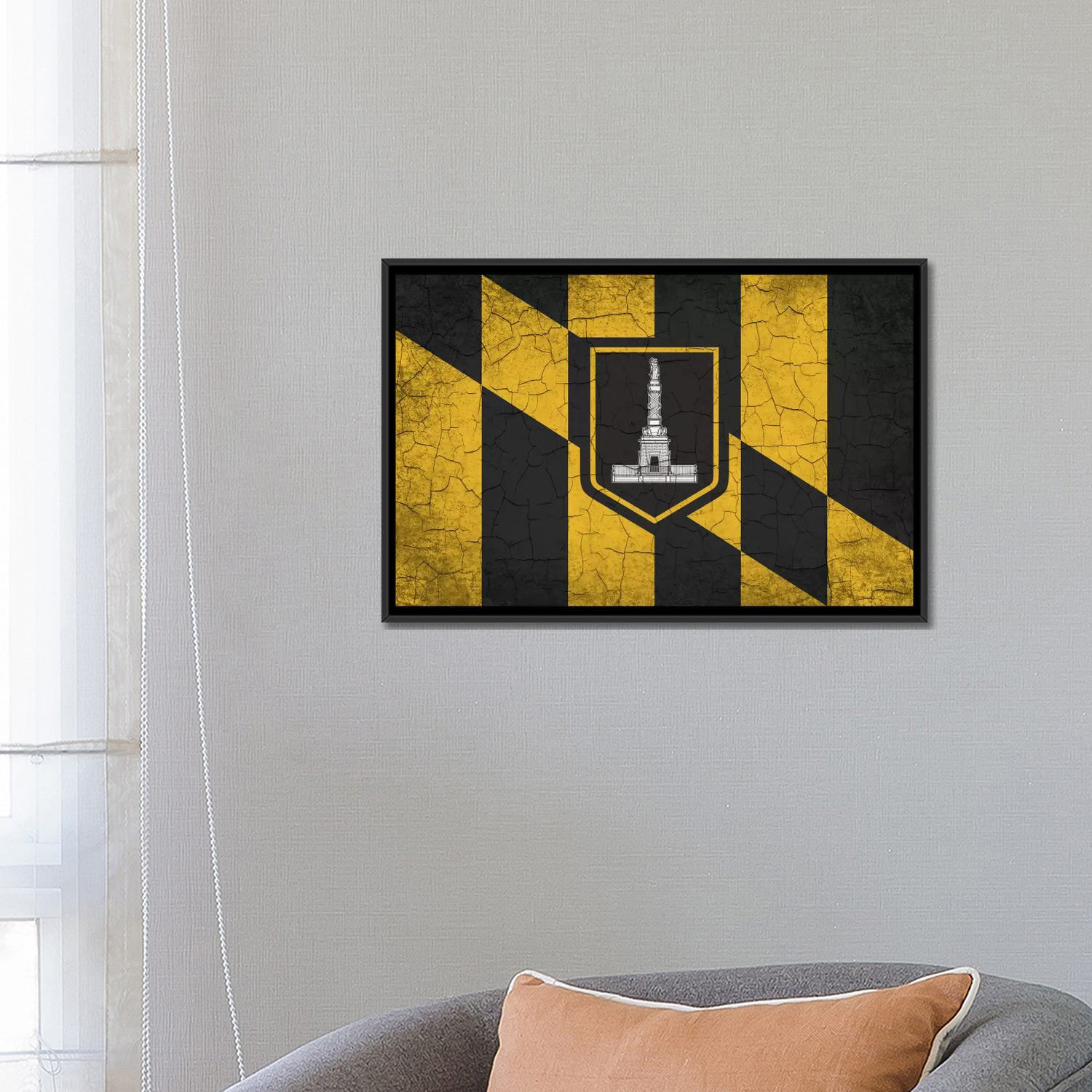 Winston Porter Baltimore Flag, Grunge Cracks Graphic Art on Canvas ...