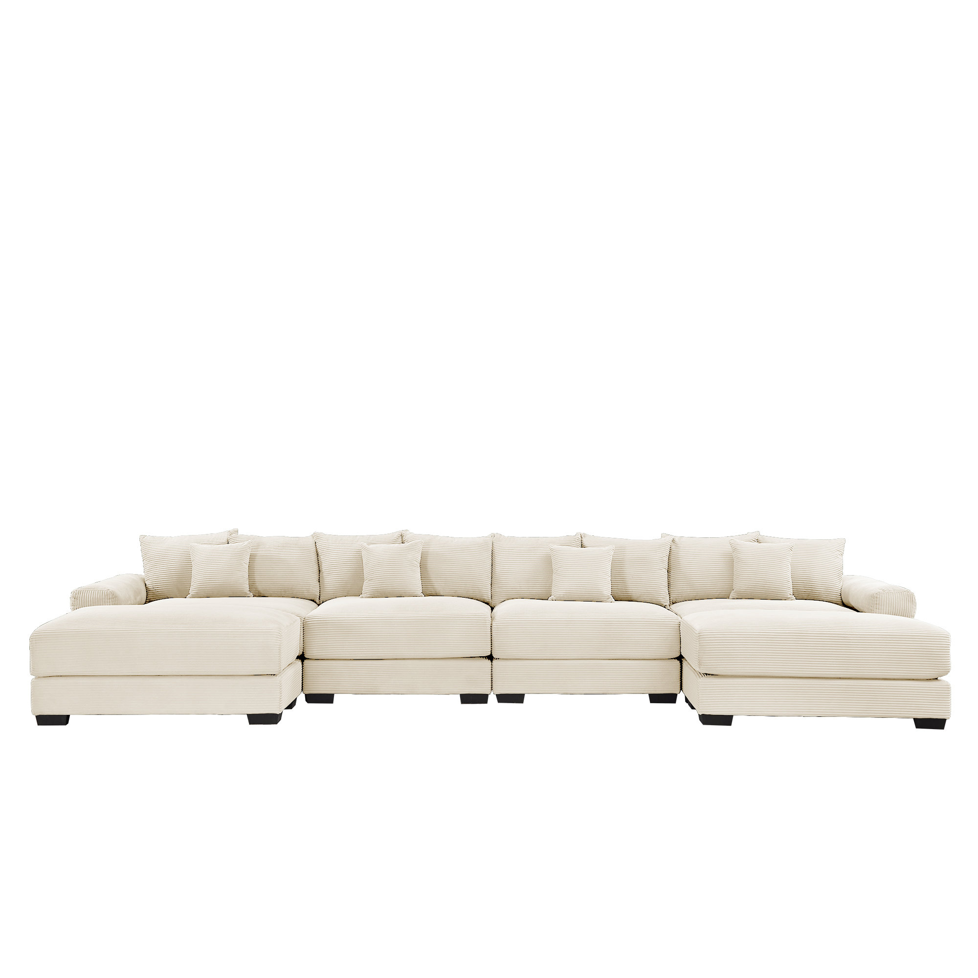 W-Runyong 170" Oversized Cloud Modular U-Shape Sectional Couch,Premium ...