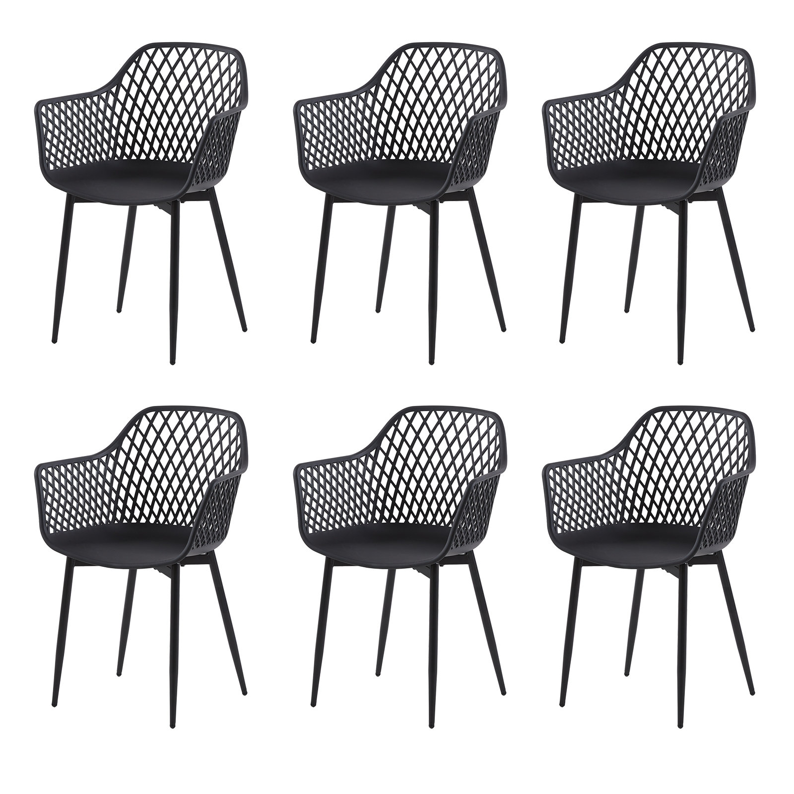 George Oliver Modern Plastic Dining Chair Set Of 4, Stylish Kitchen ...