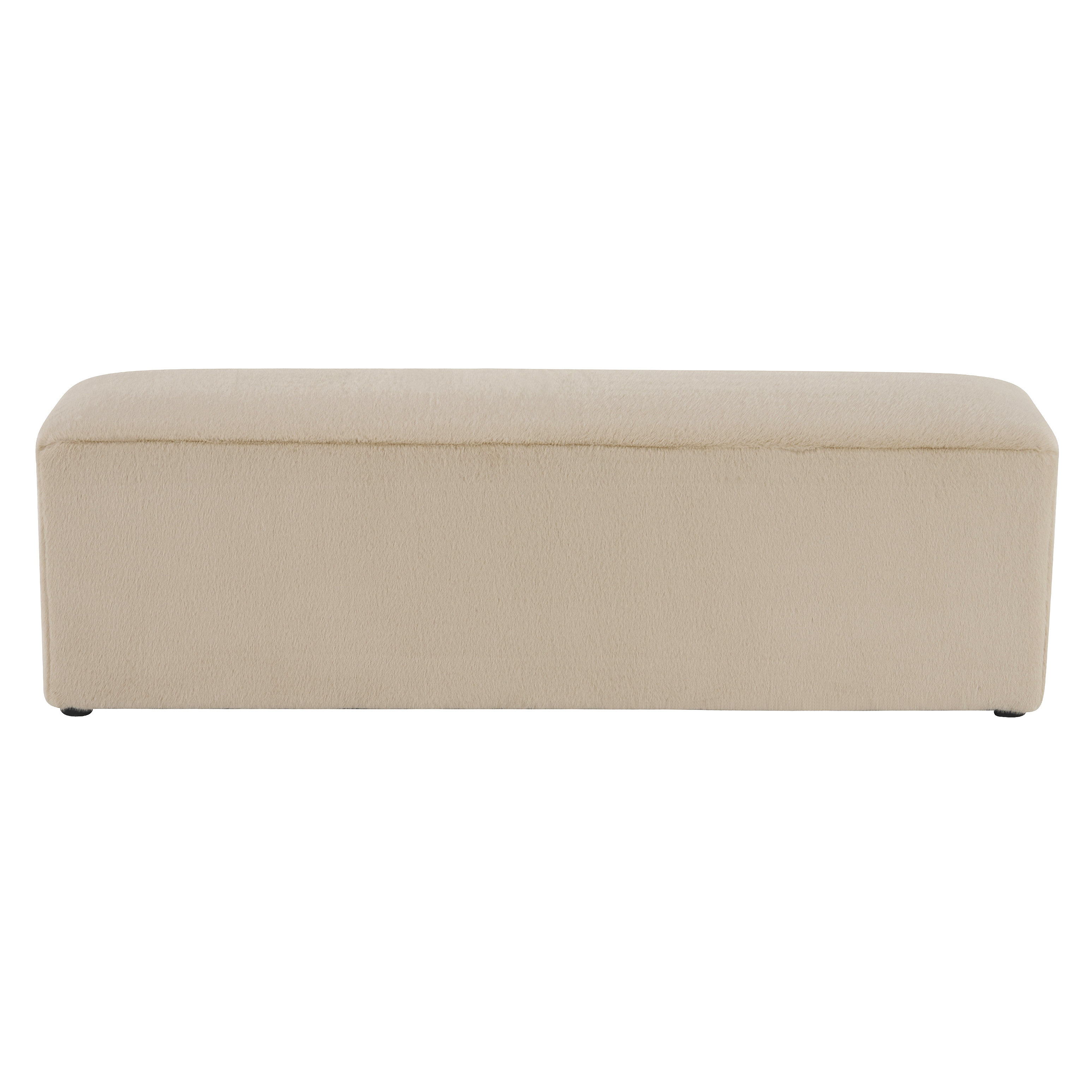 Latitude Run® Almond Long Plush Ottoman, Modern Simple Footstool and ...