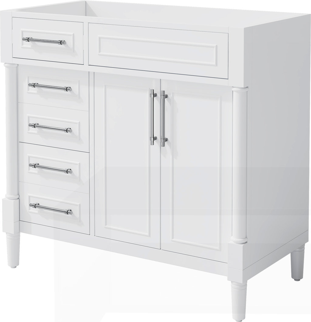 Charlton Home® Freestanding Bathroom Storage Cabinet with 2 Drawers and ...
