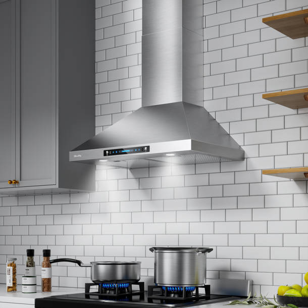 Cyclone 24" 450 Cubic Feet Per Minute Ducted (Vented) Wall Mount Range ...