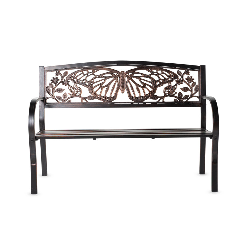 Red Barrel Studio® Maor Butterfly Metal Garden Bench & Reviews | Wayfair