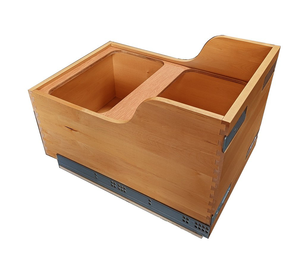 Latitude Run® 14-Inch Double Pull-Out Trash Bin Drawer for Kitchen ...