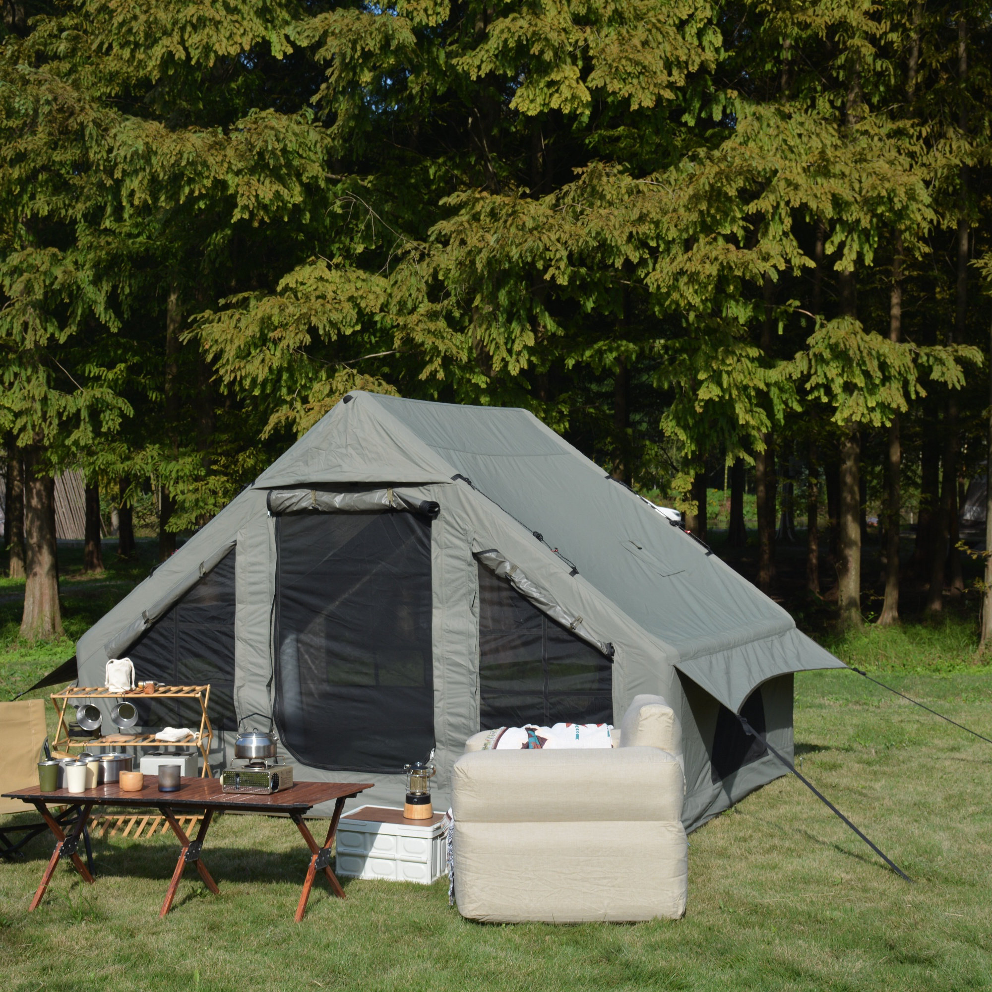 Myhomekeepers Inflatable Camping Tents With Hand Pump, Air Glamping ...