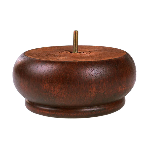 Outwater 3in H x 6-3/4in Diameter Stained Espresso Solid Hardwood Bun ...