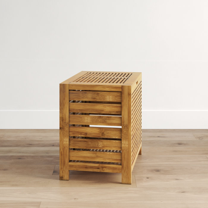 Dotted Line™ Ayden Solid Bamboo Wood Hamper & Reviews | Wayfair