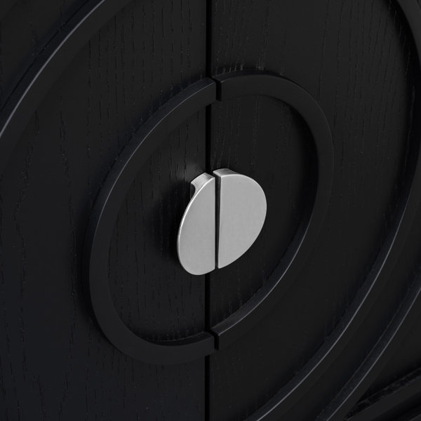 Latitude Run® Retro Sideboard Door With Circular Groove Design Round ...