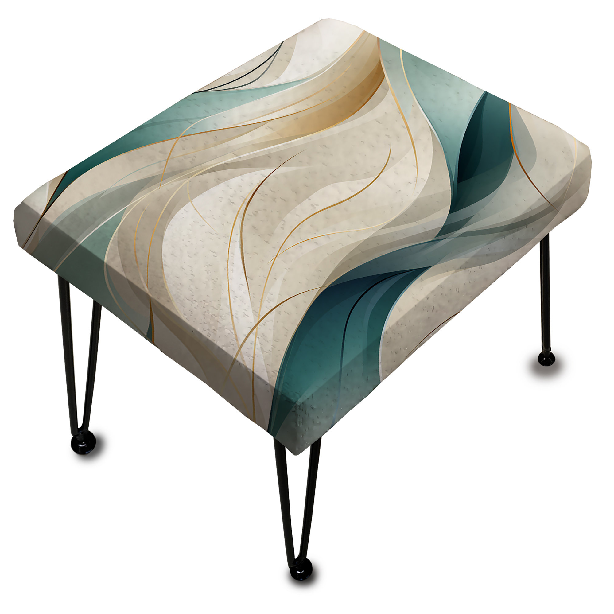 Design Art Subdued Elegance I - Abstract Rectangle Ottoman | Wayfair