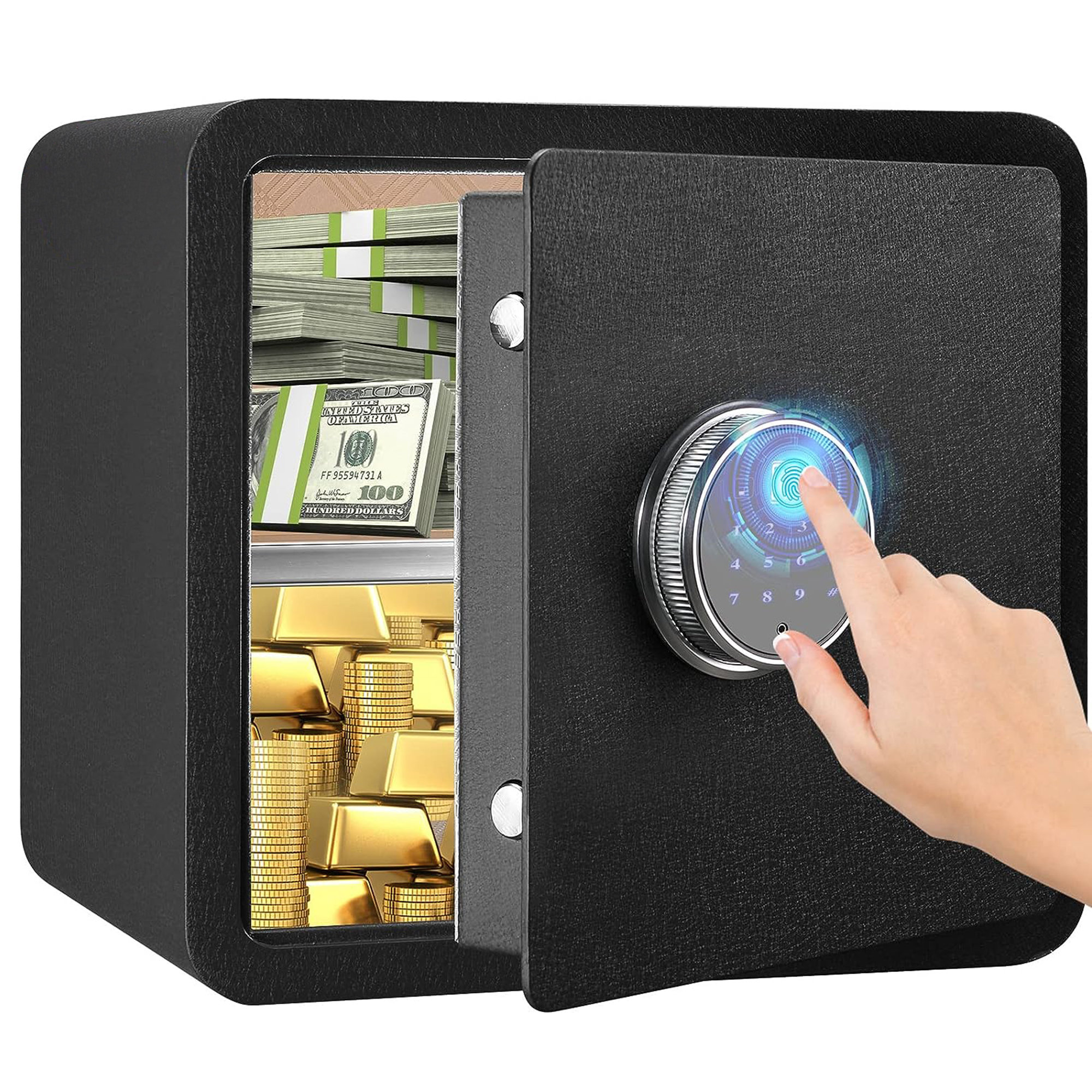 NEENCA Biometric Fingerprint Fireproof Waterproof Safe Box with Lock ...