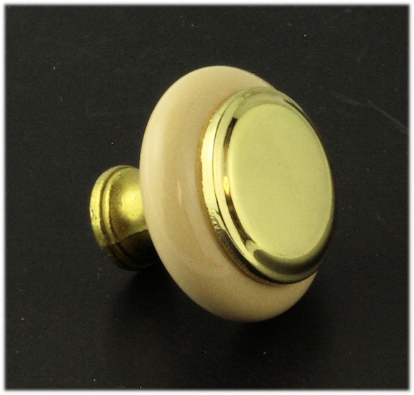 D. Lawless Hardware (5 Pack) 1-1/4 inch Brass Center Knob Almond | Wayfair