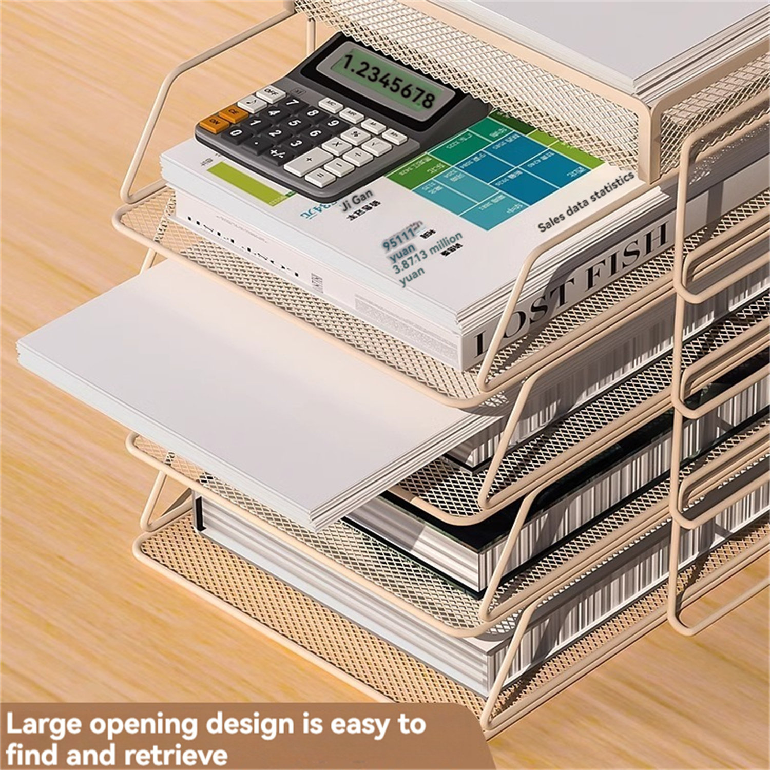 Wildon Home® Desktop File Rack, Office Organizer Shelf, Metal Storage ...