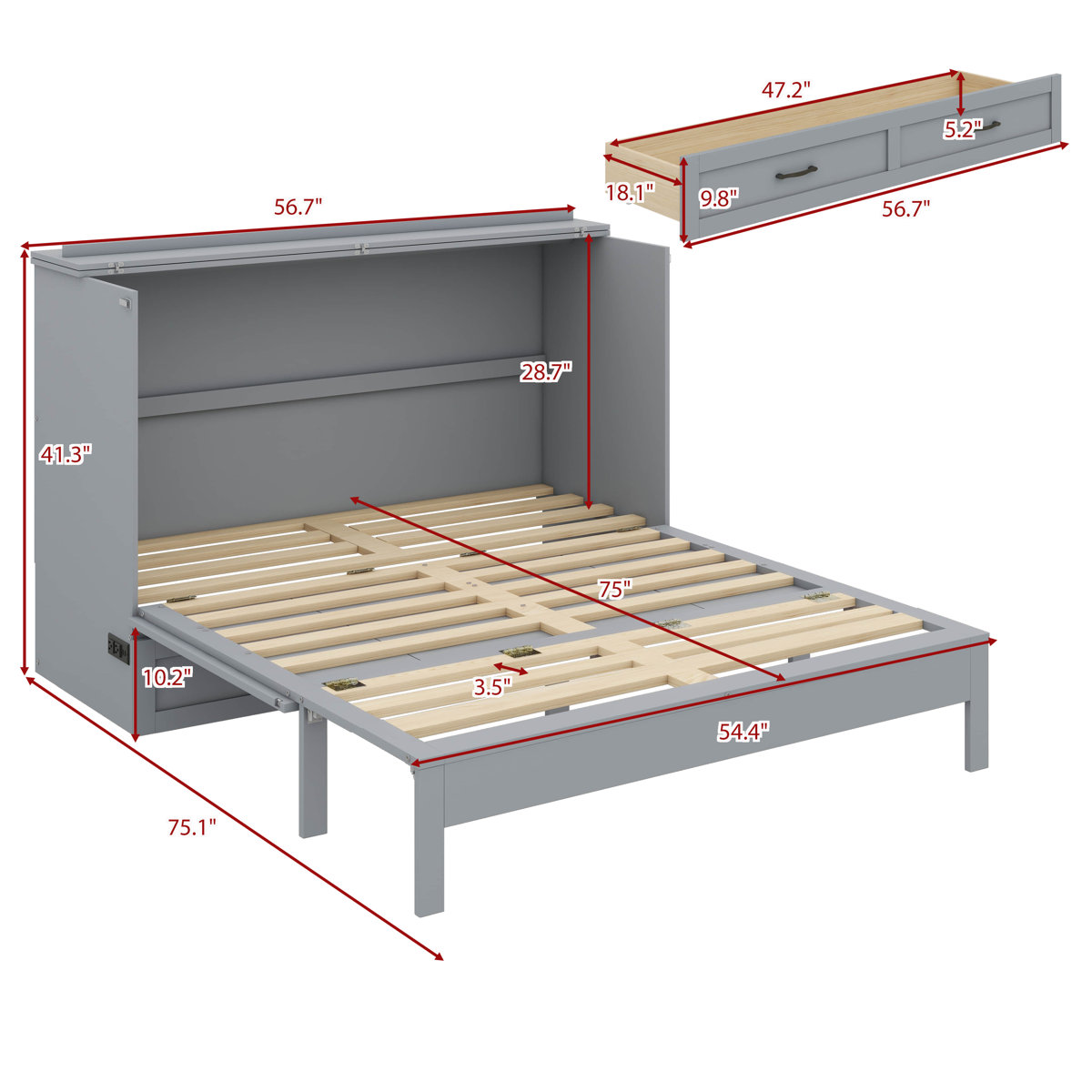 Lark Manor™ Space-Efficient Murphy Bed With Integrated Drawers | Wayfair