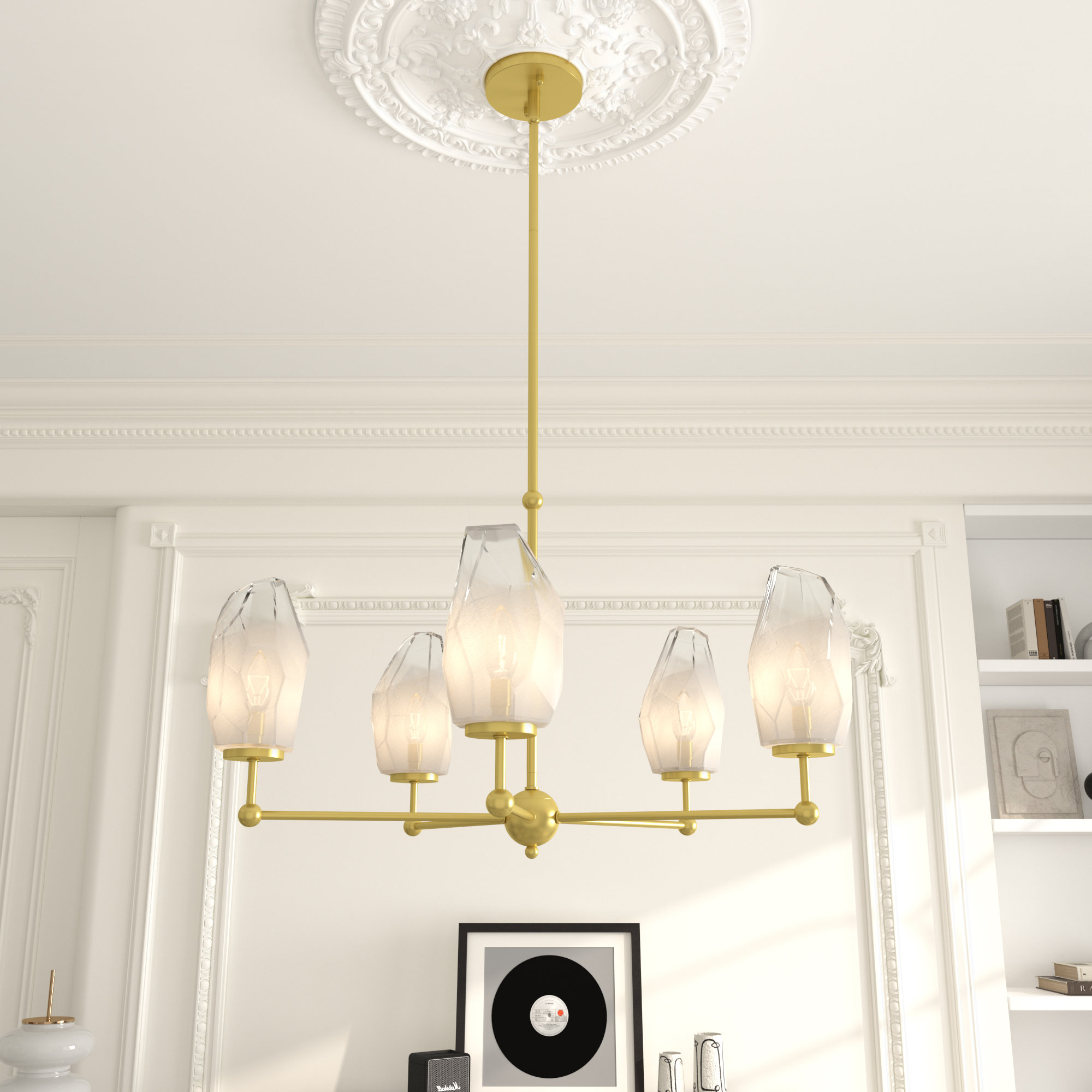 Mercer41 Vittori 5 - Light Gold Steel & Glass Dimmable Classic ...