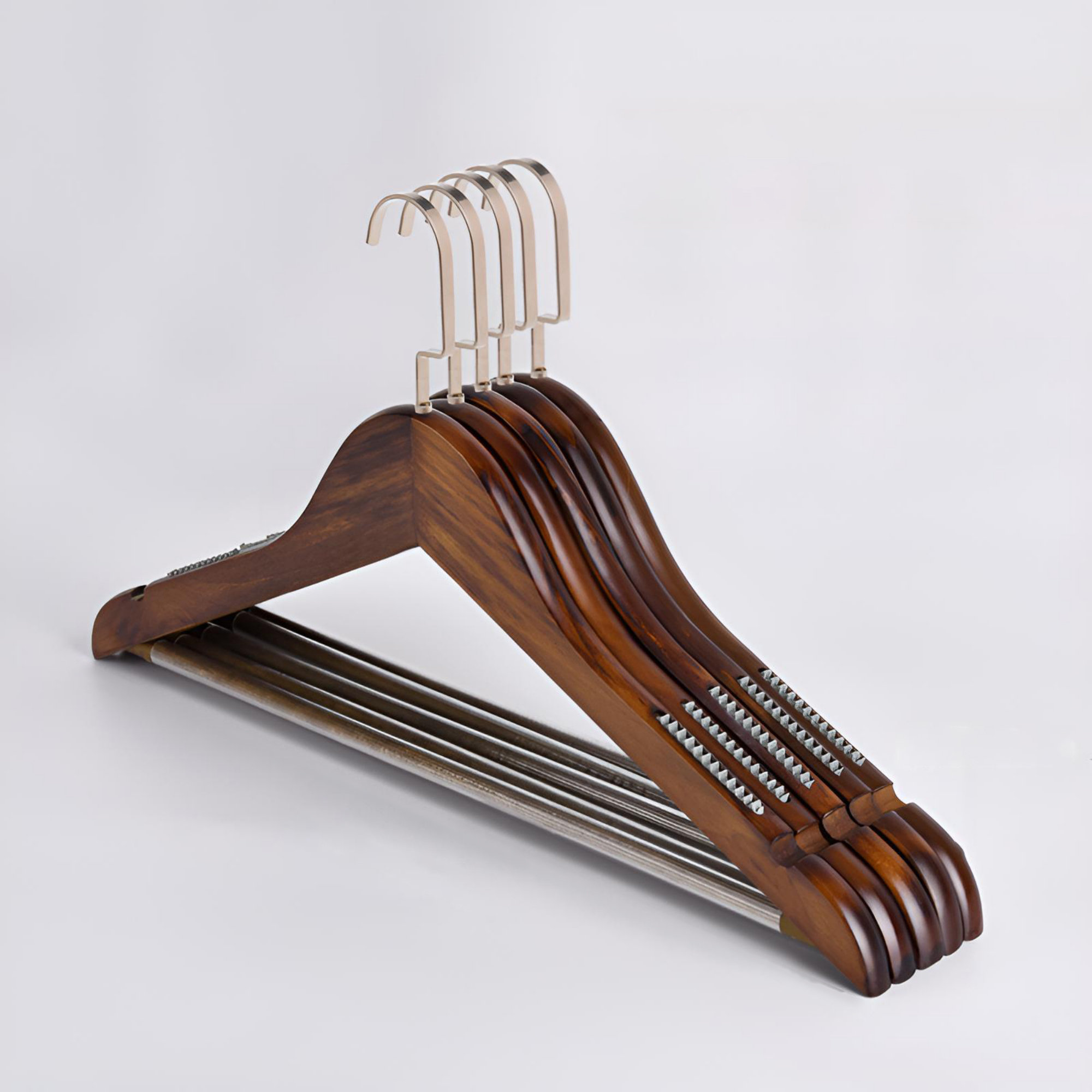 Rebrilliant Elite Wooden Hangers - No Crease Garment System | Wayfair