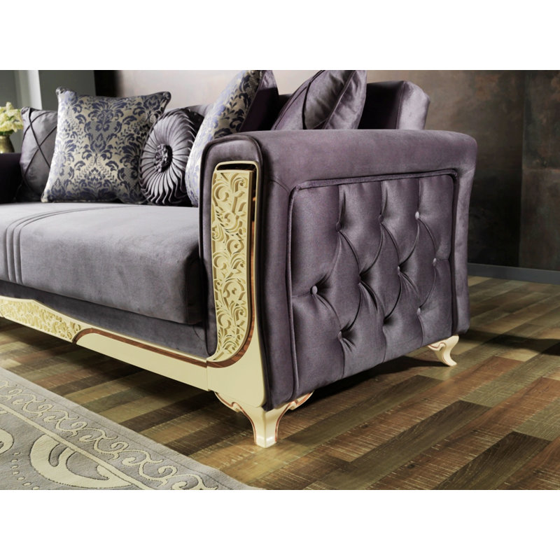 Inbox Zero Mikiah Fabric 58'' Reception Loveseat | Wayfair